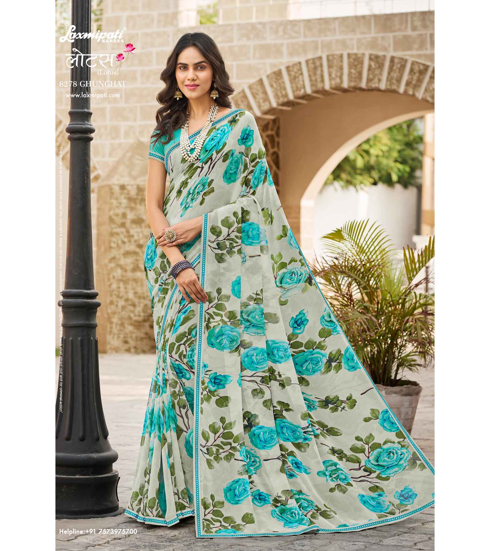 Laxmipati Lotus 8278 Georgette Multicolor Georgette Saree with Fancy B